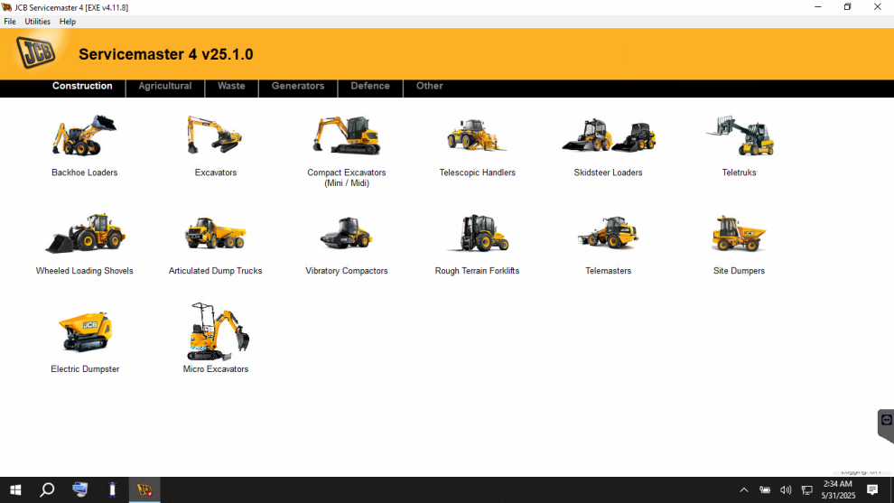JCB ServiceMaster 4 v25.1.0 - Diagnostic Software